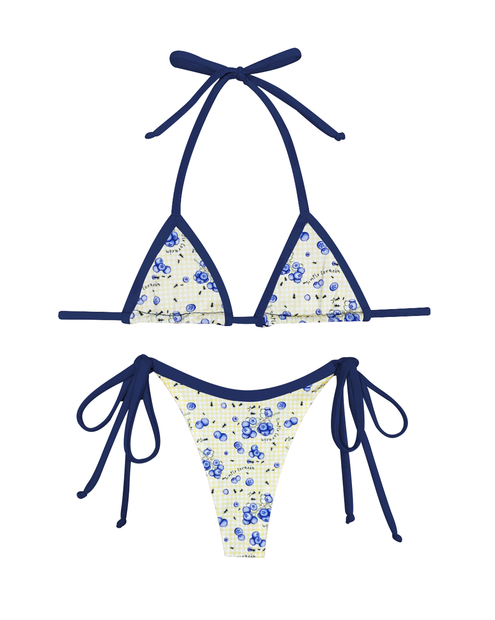 Dove bikini - blueberry gingham – Simple Corazon